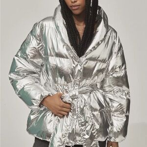 Endless Rose | Jackets & Coats | Endless Rose Metallic Puffer Coat Size ...